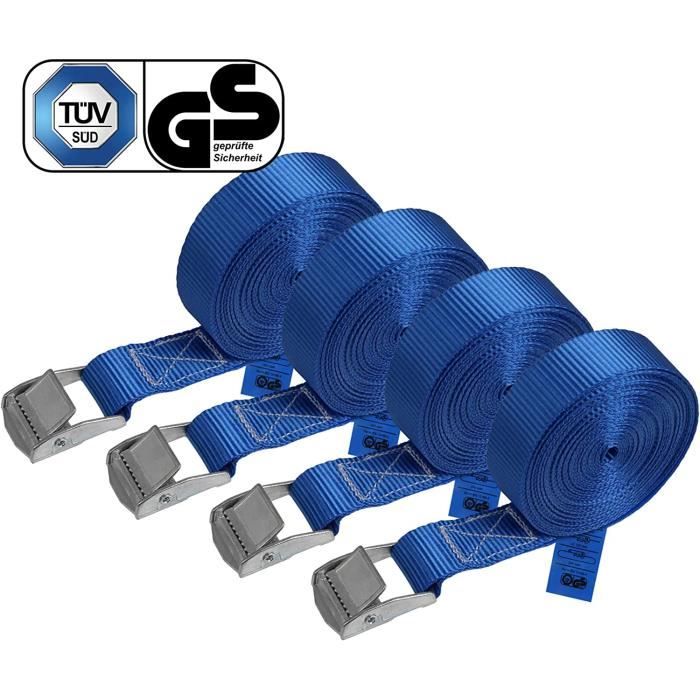 Sangle à griffe sangle d'arrimage Sangle de fixation - bleu - 2,5m 4m ...