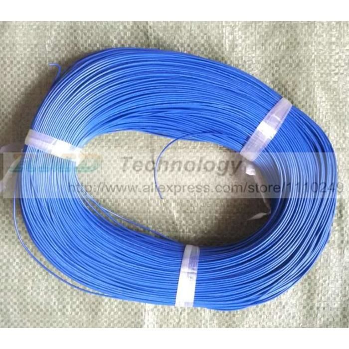 Bleu -Câble électrique super flexible isolé en PVC, 5 mètres-lot, 24awg ...