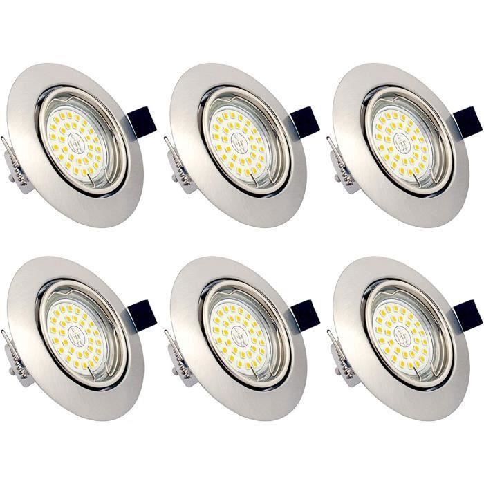 Spot Led Encastrables Plafond 6 Pack 7w Ampoule Gu10 Spots De Plafond
