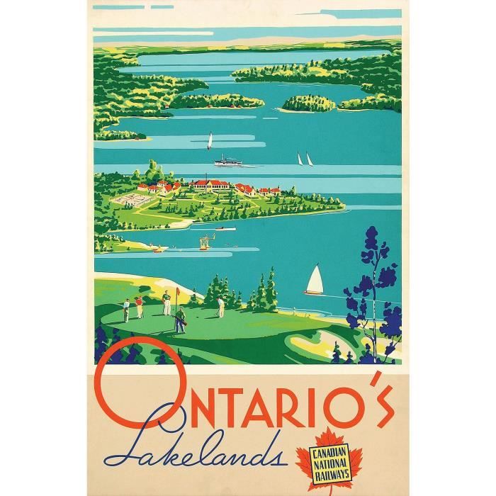 Poster Affiche Ontario Canada America Lake Lac Vintage Poster Affiche ...