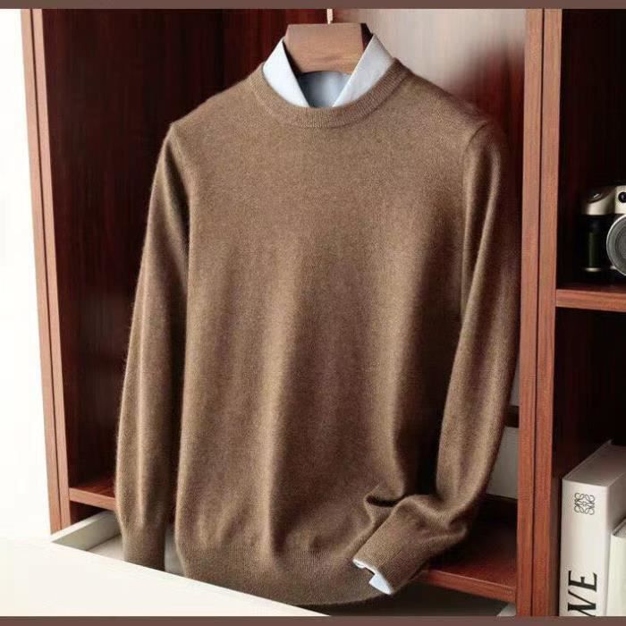 Pull en laine monochrome pour hommes,bas de document,vêtements de ...