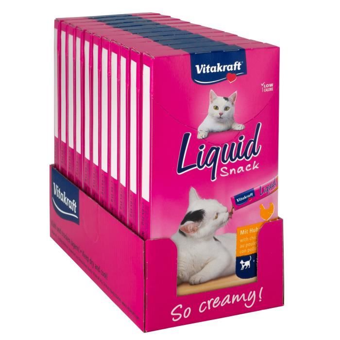 VITAKRAFT Liquid Snack Friandise pour chat au Poulet + Taurine - Lot de ...