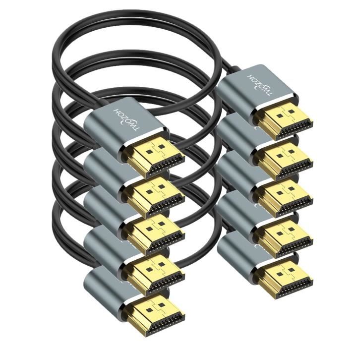 Câbles Hdmi 4K Slim Extrêmement 3M Lot De 5,Ultra Fins Et Flexibles ...