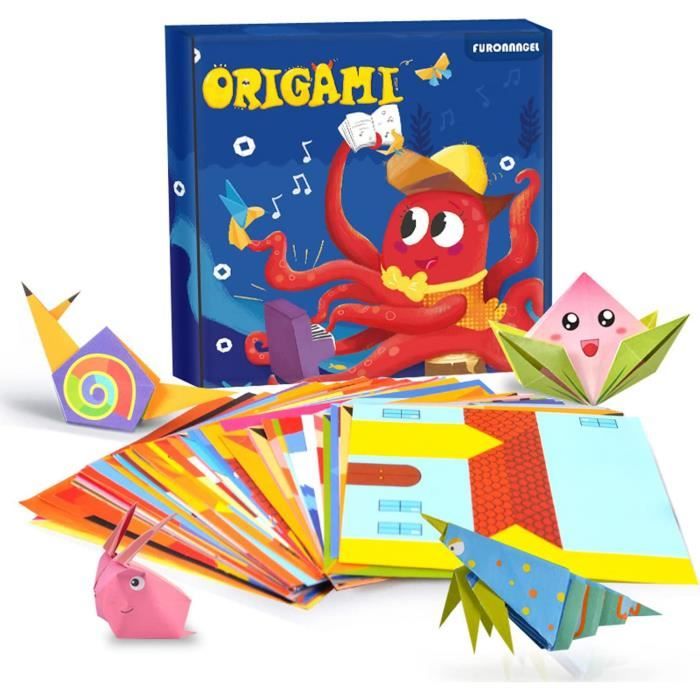 Kit origami coloré pour enfants, 108 pièces de papier origami pour ...