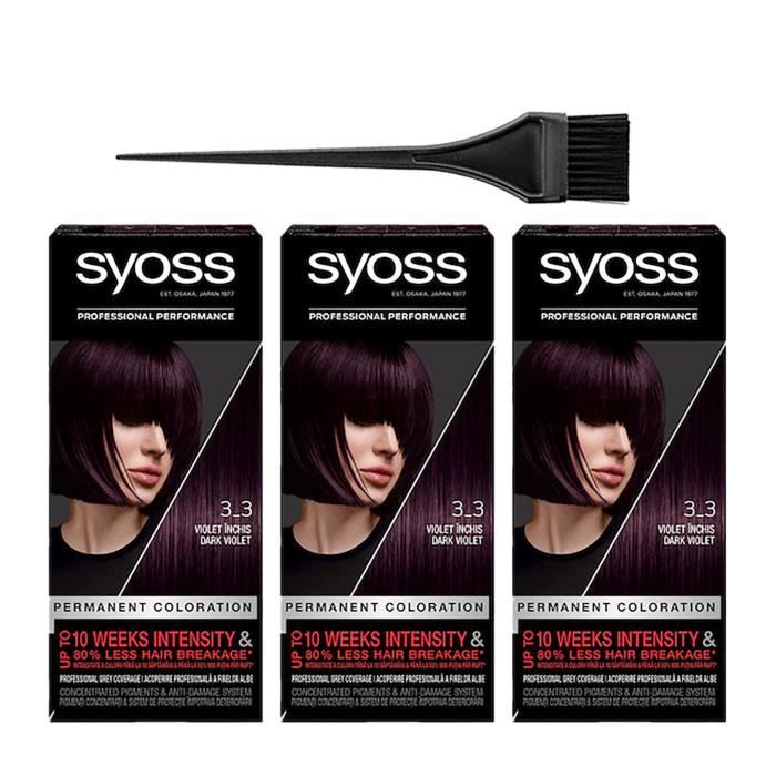 Coloration Permanente Syoss Schwarzkopf 3 x Violet Foncé - Lot de 3 - Cdiscount Au quotidien