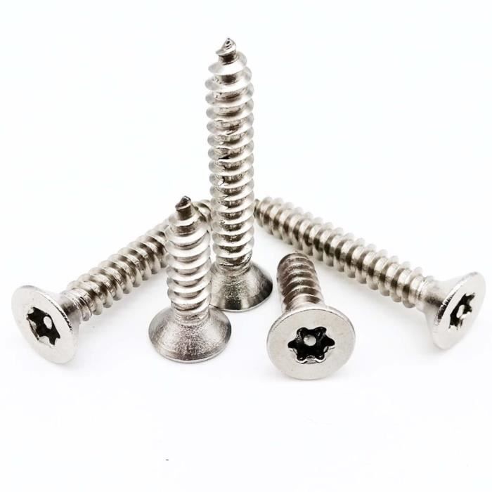 M4.2x9.5mm -Vis à bois autotaraudeuse en acier inoxydable 10X M2.9 M3.5 M4 M5 304 A2 à Six lobes ...