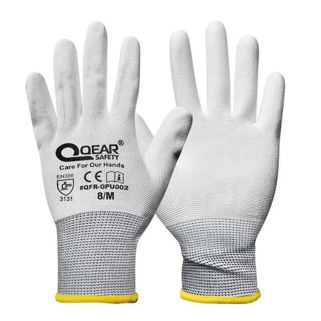 GANT DE CHANTIER,White 12 Pairs-S--12 paires de gants de sécurité fins ...