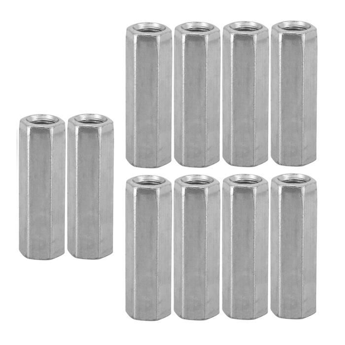 Zerone écrous longs 10pcs M8 Long Rod Nut Hex Hexagonal Sleeve Nut Standoff Filetage Attaches ...