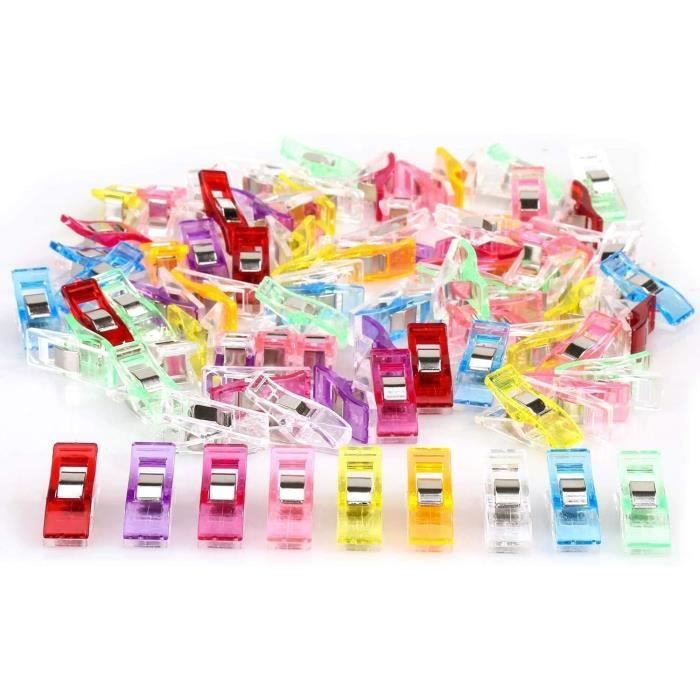 100 PCS Pinces de Couture, DIY Pince Clips en Plastique pour Reliure ...