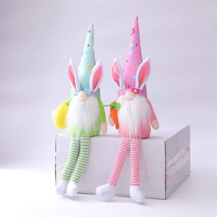 Nains de Pâques en peluche tricotés à la main Figurines de lutin nain ...