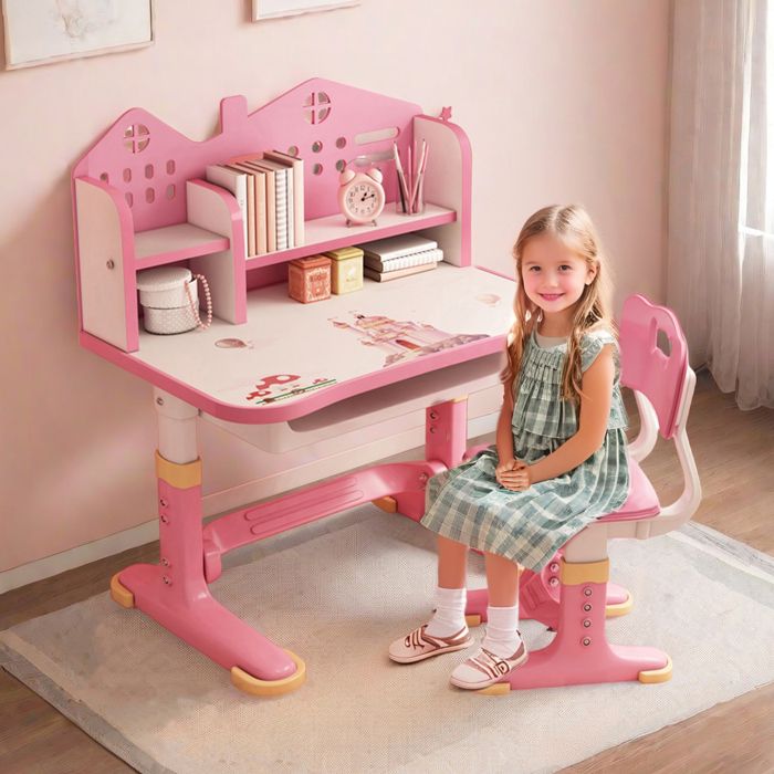 Bureau enfant réglable en hauteur avec chaise incluse ergonomique pour ...