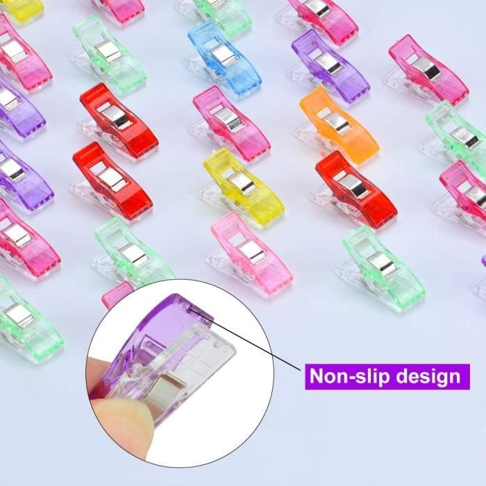 100 PCS Pinces de Couture, DIY Pince Clips en Plastique pour Reliure ...