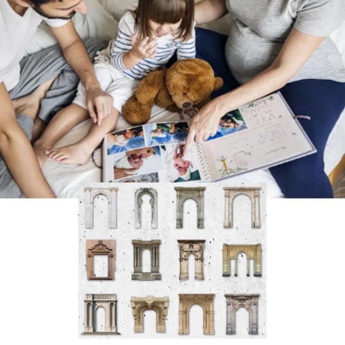 24Pcs Carte de Collage en Papier pour Fenêtre, Matériel Vintage en ...