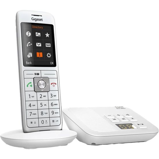 Téléphone Fixe Sans Fil - Gigaset - CL660A Solo - Répondeur - Blanc ...