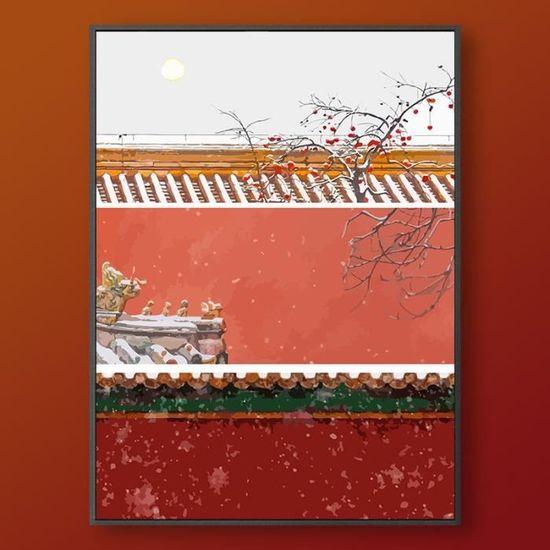 Peinture Numero Adulte 50*65cm main de la construction des murs du ...