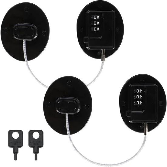 2Pcs Verrou de Réfrigérateur Avec Code, Cadenas Frigo,Bloque Porte Frigo, Verrou Frigo, Serrure ...