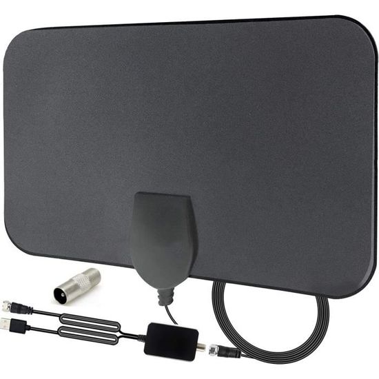 Antenne TV Intérieur TNT HD, 120KM Antenne HDTV numérique Longue portée ...