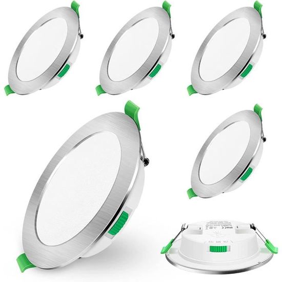 Spot Encastrable Led Ultra Plat, 7W 550Lm Blanc Chaud 3000K, Spot Led Salle De Bain Ip44, Slim ...