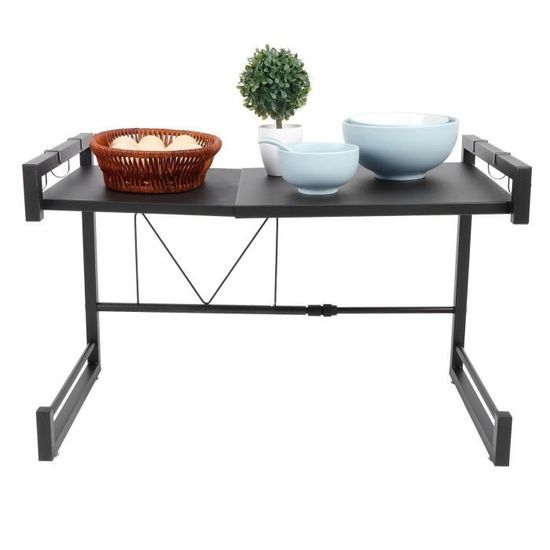 Porte-micro-ondes rétractable, comptoir de cuisine - Mothinessto - Noir ...