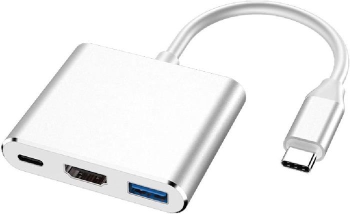 Adaptateur Usb C Vers Hdmi 3 En 1, Type C Hub Vers Hdmi 4K Convertisseur Avec Port Usb 3.0 Et ...