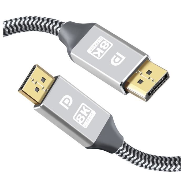 1M - Câble DisplayPort 1.4, 240Hz 8K-60Hz 4K-240Hz 2K-144Hz HBR3 32 ...
