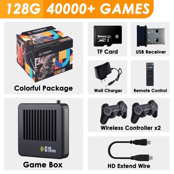 128 Go-UE-G11 Pro Game Box 4K Stick, émulateur Android, console de jeu ...