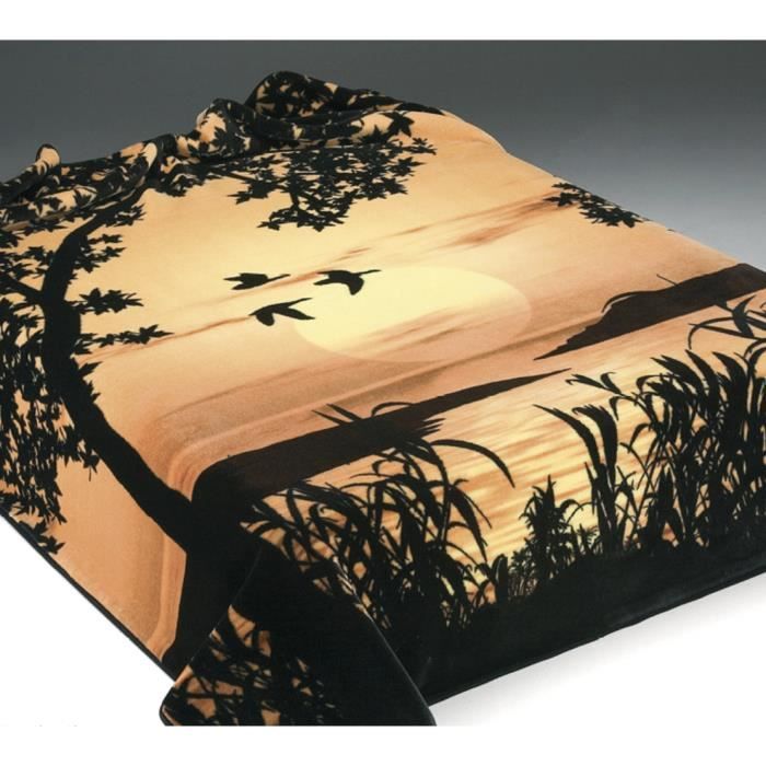 COUVERTURE VELOURS BELPLA POLAIRE 220 x 240 - PAYSAGE - Cdiscount Maison