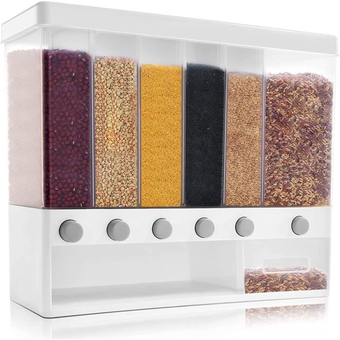 Distributeur de céréales 6 en 1 - Boîte de conservation - Support mural ...