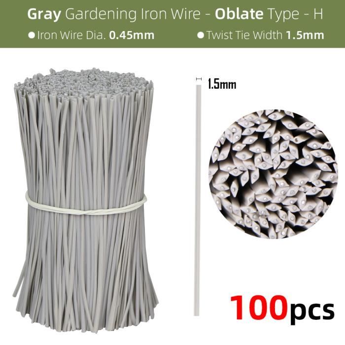 10 cm - Gris-100pcs - 100 attaches de câble Oblate de jardinage, fil de ...