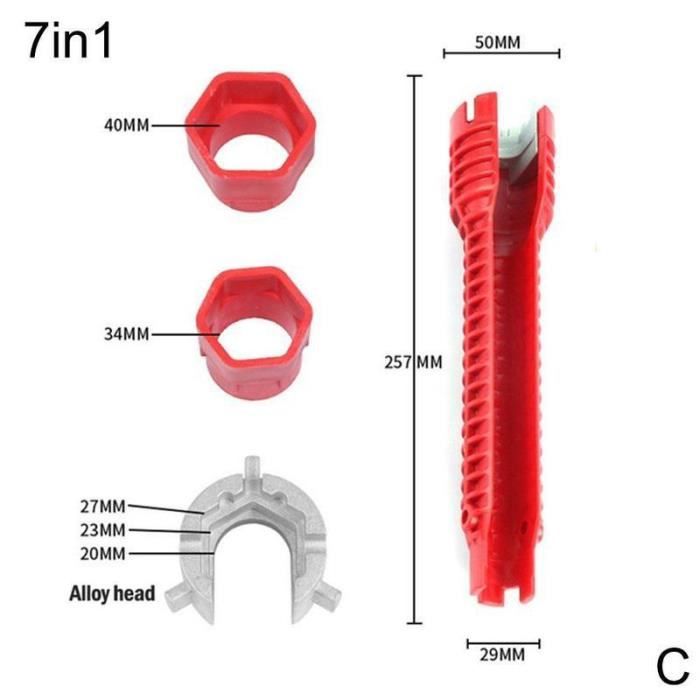 C3 - Clé à cannelure 8 en 1 pour robinet'évier, outils de plomberie ...