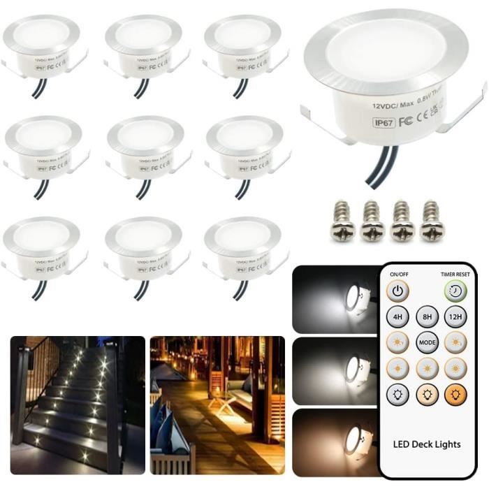 10 Spots Encastrables Led Dimmable Blanc Chaud 3000K, Blanc 4000K Avec ...