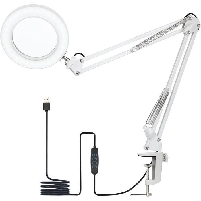 Lampe Loupe À Led Avec Pince, Lampe De Bureau 3 Couleurs Avec ...