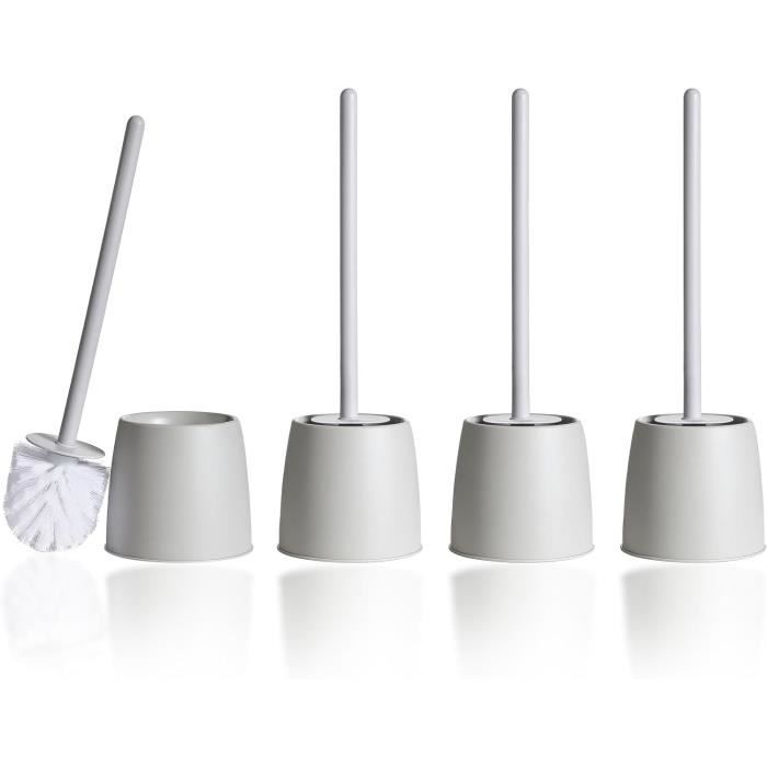 Lot De 4 Brosses Wc Et Supports, Brosse Wc Pour Un Nettoyage Facile, Accessoires De Salle De ...