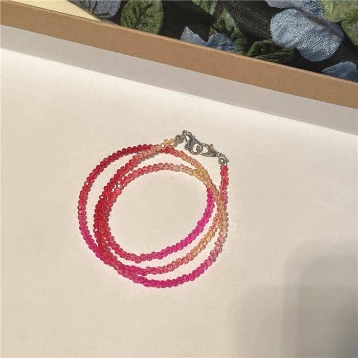 Chaine De Cou Vendue Seule CRAZE P9FQ7 Collier en verre perlé solide ...