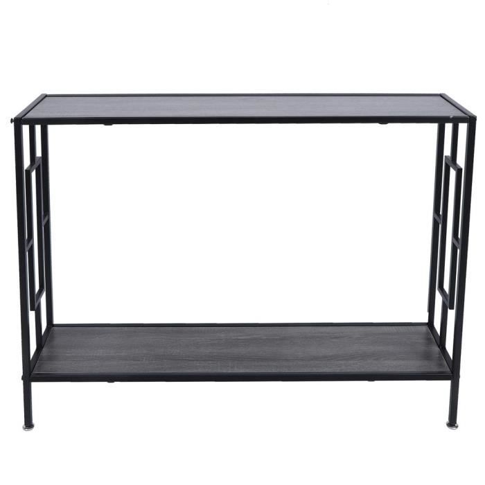 Cuque bureau d'écriture Table de console à 2 niveaux avec cadre en fer ...