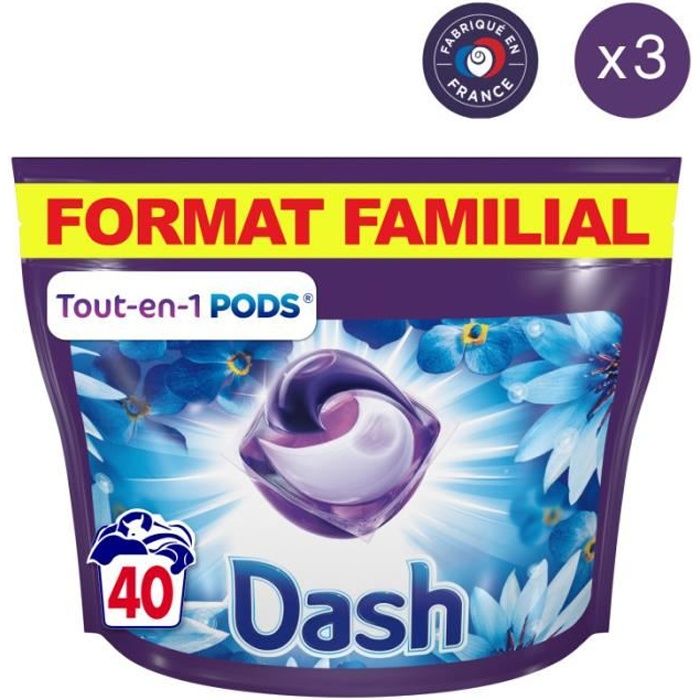 3x40 Pods Envolée d'Air Frais, Lessive en Capsules Dash - Cdiscount ...