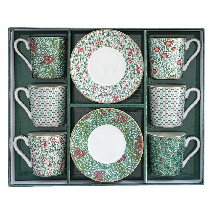 COFFRET 6 TASSES A CAFE EN PORCELAINE 100ML FLORAL FANTASY - EASYLIFE ...