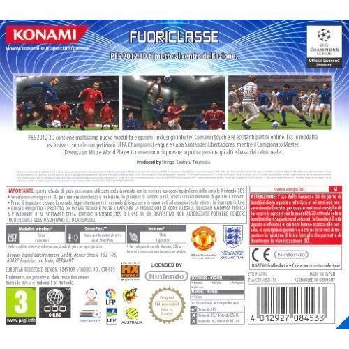 Konami PES 2012 : Pro Evolution Soccer [import italien] - S3DSP03 ...