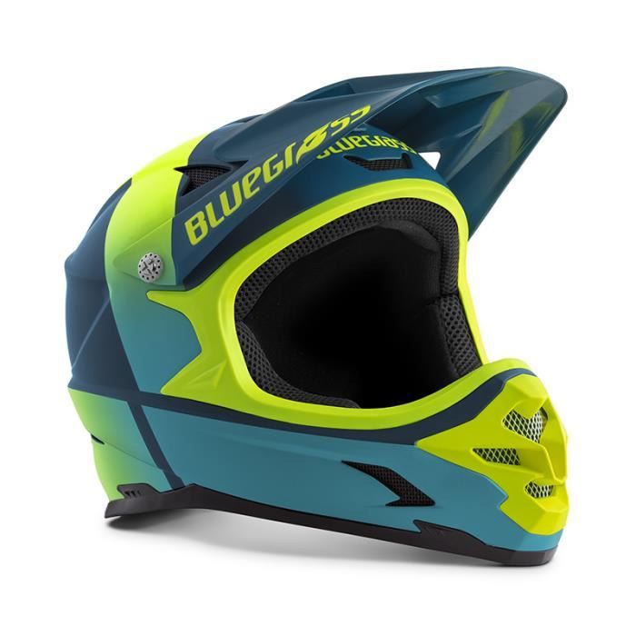 Casque intégral BMX Bluegrass Intox - bleu/jaune fluo mat - Adulte ...