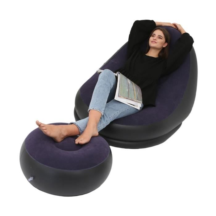 Chaise gonflable - OMABETA - Bleu violacé - Pliable - Confortable avec ...