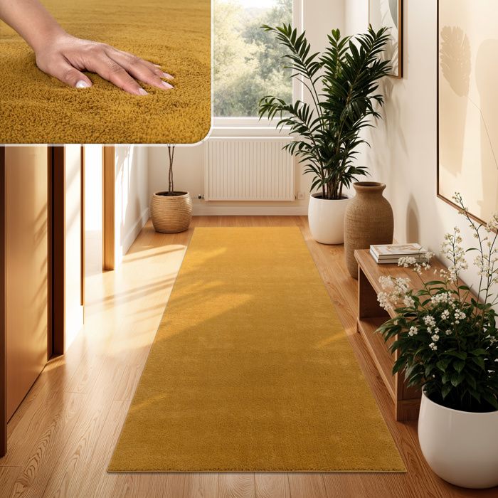 Paco Home Tapis De Salon Poils Ras Lavable Monochrome Style Moderne ...