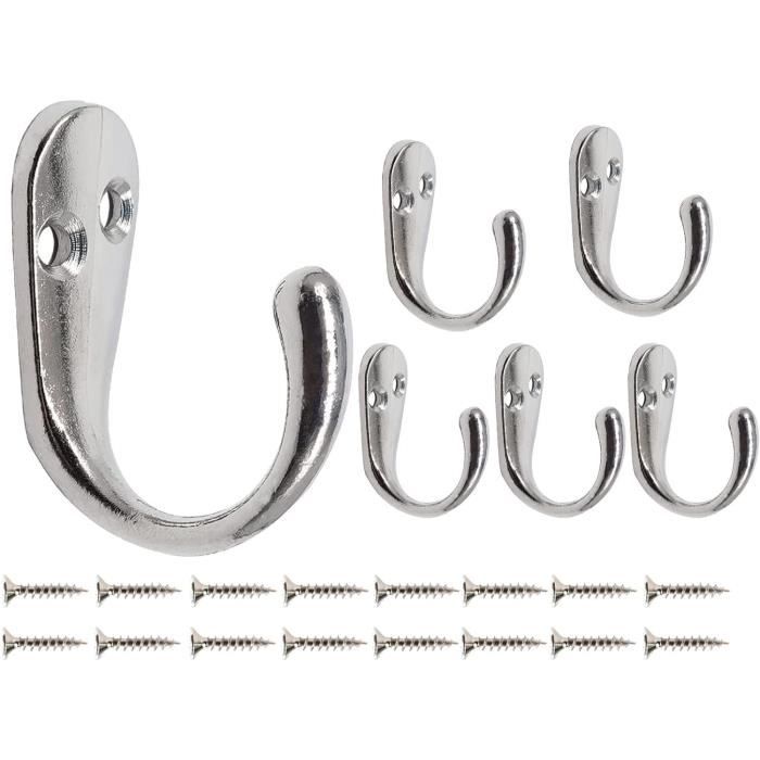 Patere Murale Simple, 6 Crochets Muraux Chromé Antique Lourd Crochet ...