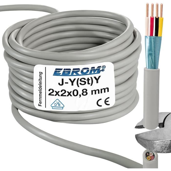 Câble Téléphonique J-Y(St) Y 2 X 2 X 0,8 Mm Blindé + Fil Double\U2013 ...