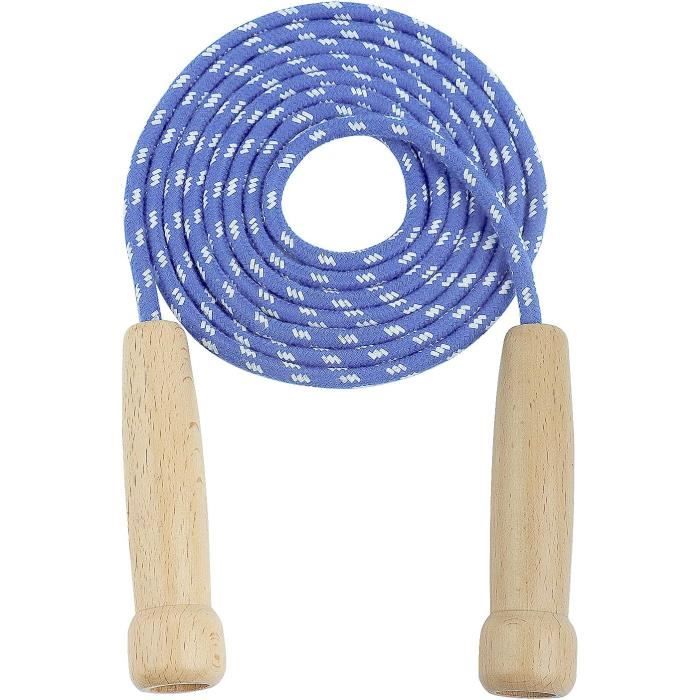 KLKIT Corde à sauter, corde à sauter réglable en coton avec poignée en ...