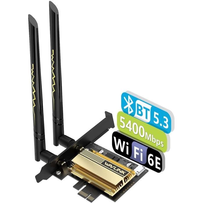 Carte WiFi 5400Mbps PCIe WiFi 6E WAVLINK Nouvelle Carte réseau Adaptateur sans Fil tri-Bande ...