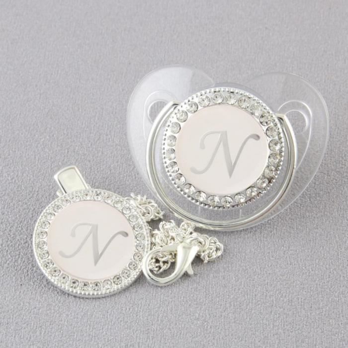 Accessoires en argent et diamant pour biberons de bébé, tétine de ...