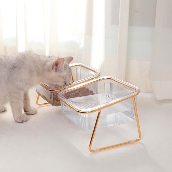 YOSOO Bol Surélevé pour Chat Transparent Incliné pour Nourriture et Eau ...