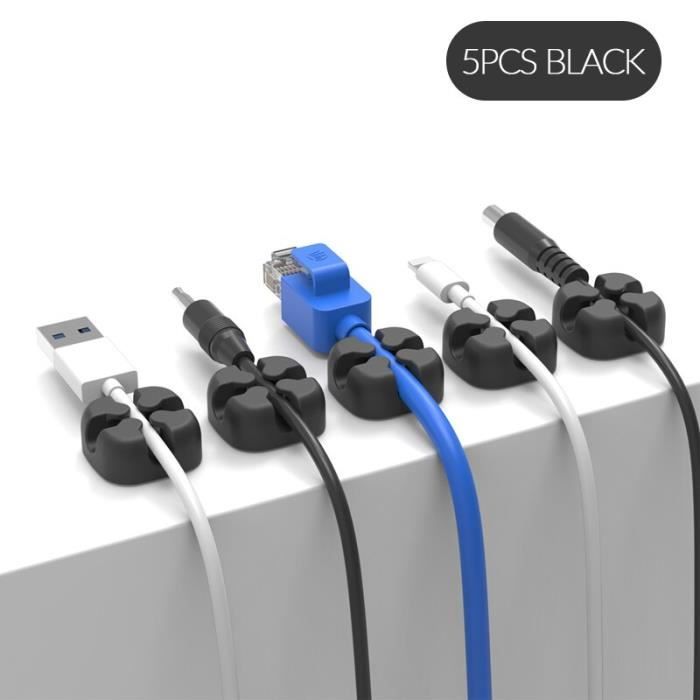 ACCESSOIRES POUR CABLE,5pcs black--Mini organiseur de câbles USB ...