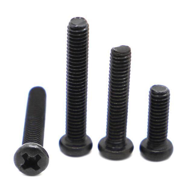 VIS,M2 50pcs-3mm--Boulons ronds encastrés en acier au carbone noir, 20-50 pièces, vis Phillips à ...