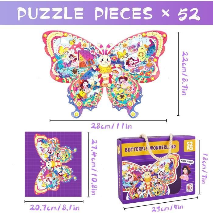 Puzzle Enfant, 52 Pièces Puzzle Animaux Enfant, Jouet Puzzles Pour ...